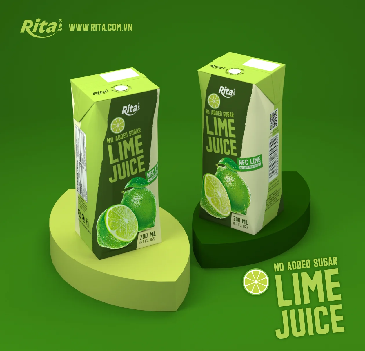 Fruit Juice: NFC No sugar Lime juice 200ml box paper