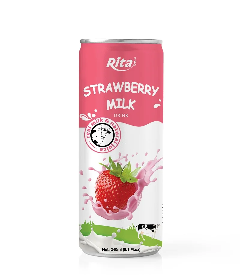 Milk Drinks: Wholesale Good Quality Strawberry Milk 250ml Can