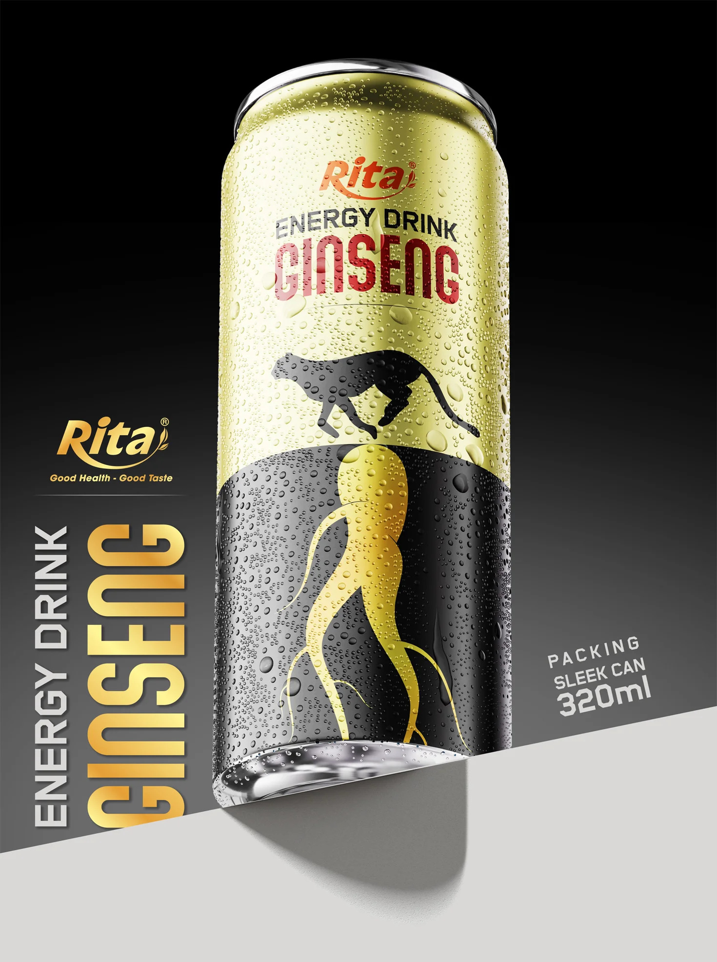 Energy Drinks: Ginseng Energy Drink 320ml Sleek Can