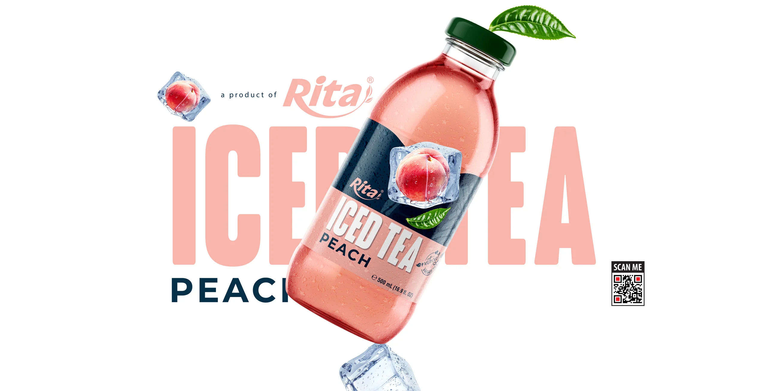 Tea Drink: Rita Peach Ice Tea 500ml Glass Bottle