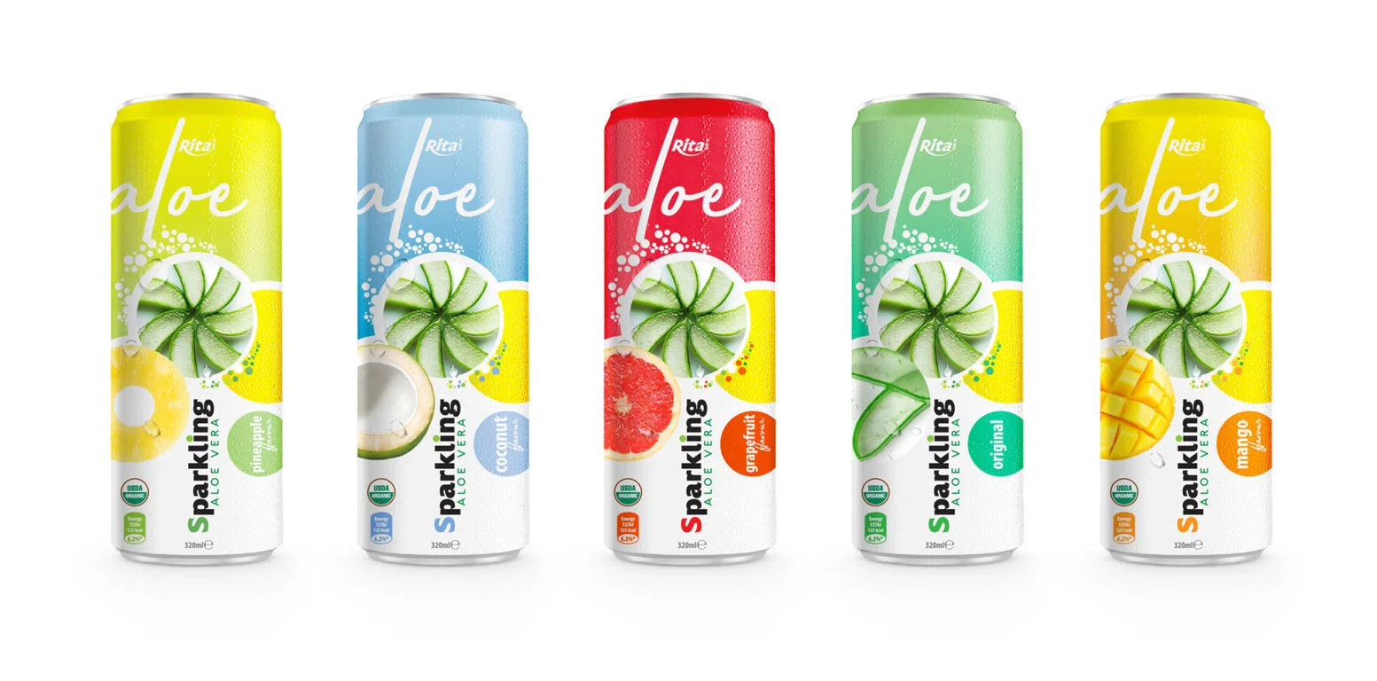 Aloe Vera Juice: private label brand Sparkling aloe vera pinapple 320ml