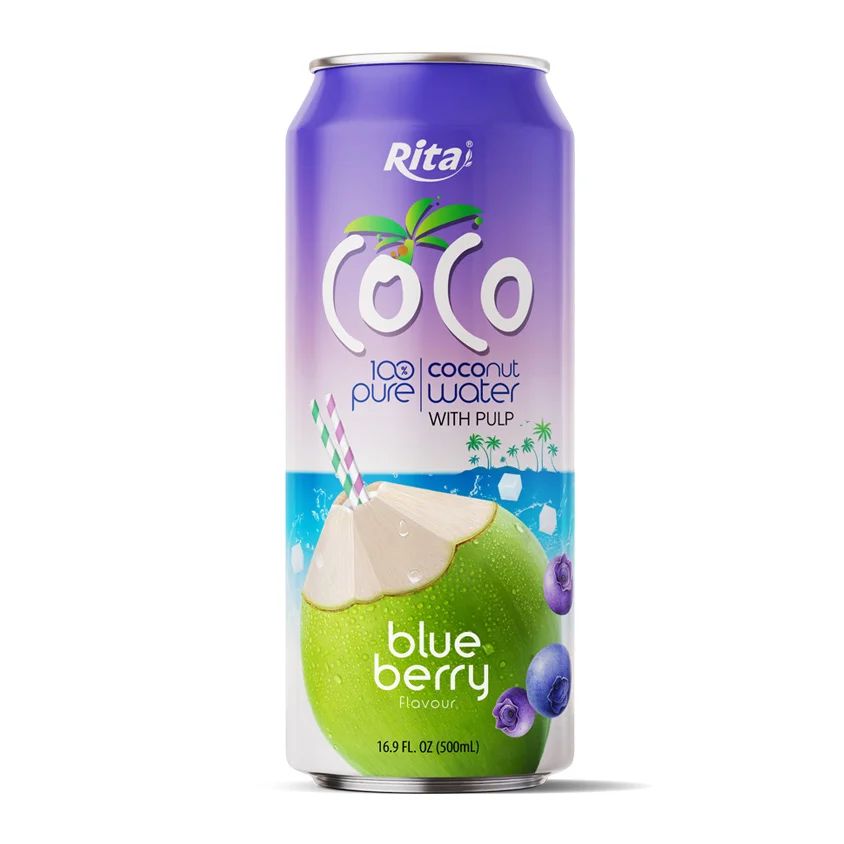 Coconut Products: 100% pure Coconut water with Pulp and blueberry flavour