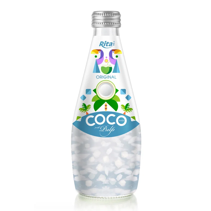 Coconut Products: 290ml glass bottle NFC original Coconut water with Pulp