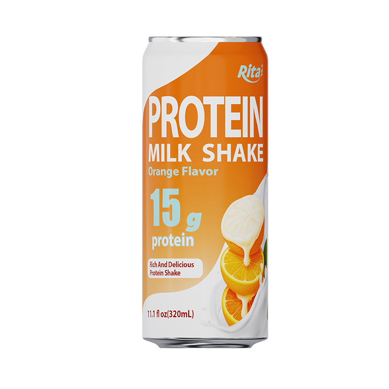 Milk Drinks: 320ml Sleek Can Protein Milk Shake Orange Flavor
