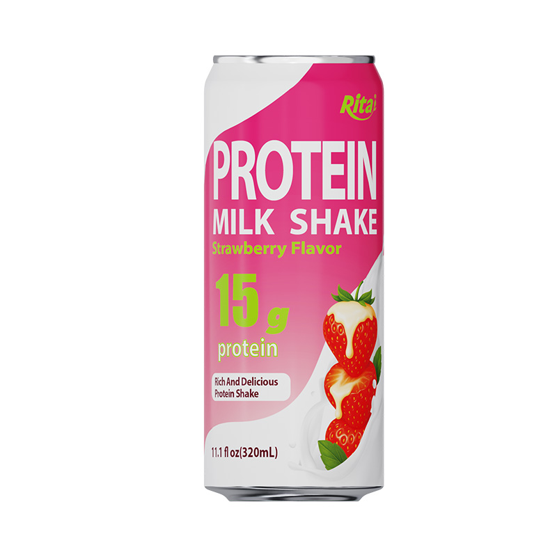 Milk Drinks: 320ml Sleek Can Protein Milk Shake Strawberry Flavor