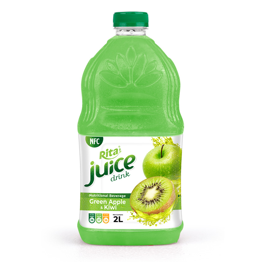 Fruit Juice: 2L Bottle Green Apple and Kiwi Juice Drink NFC