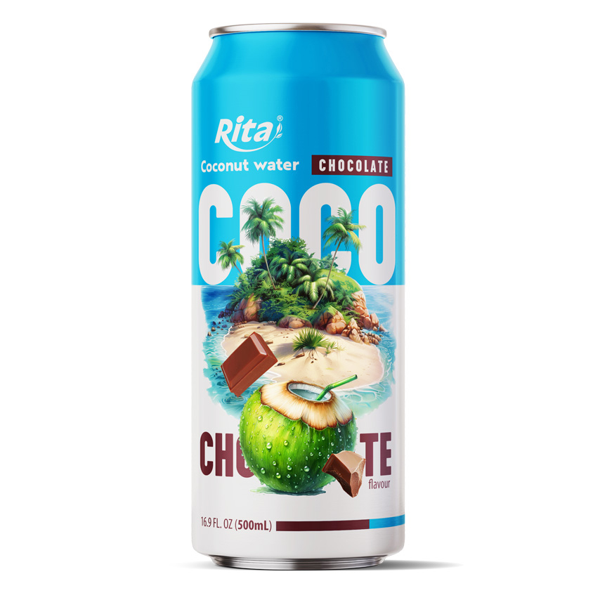 Coconut Products: 500ml Can 100% Young Coconut Water with Chocolate Flavour