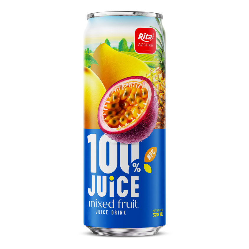 Fruit Juice: 320ml Sleek Can 100% NFC Mixed Fruit Juice Drink