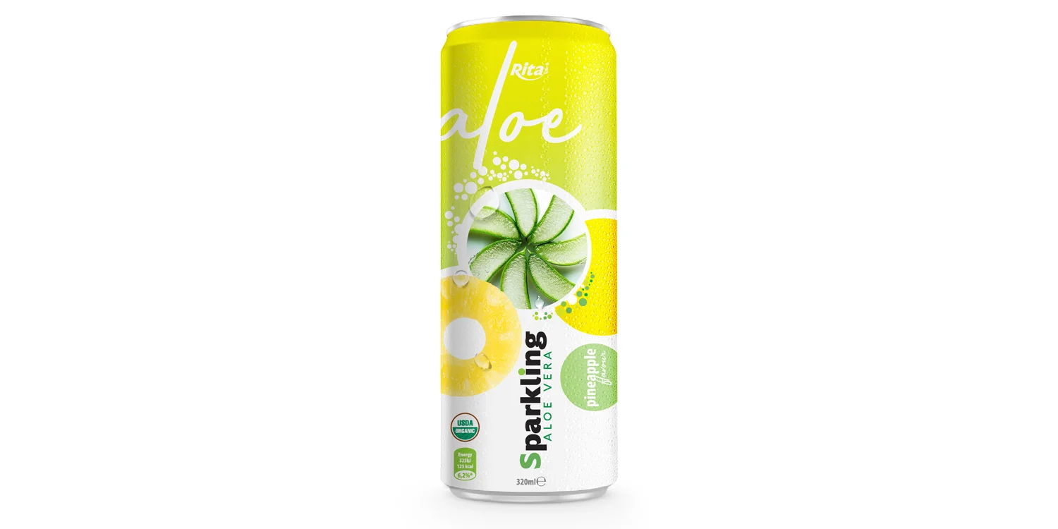 Aloe Vera Juice: private label brand Sparkling aloe vera pinapple 320ml
