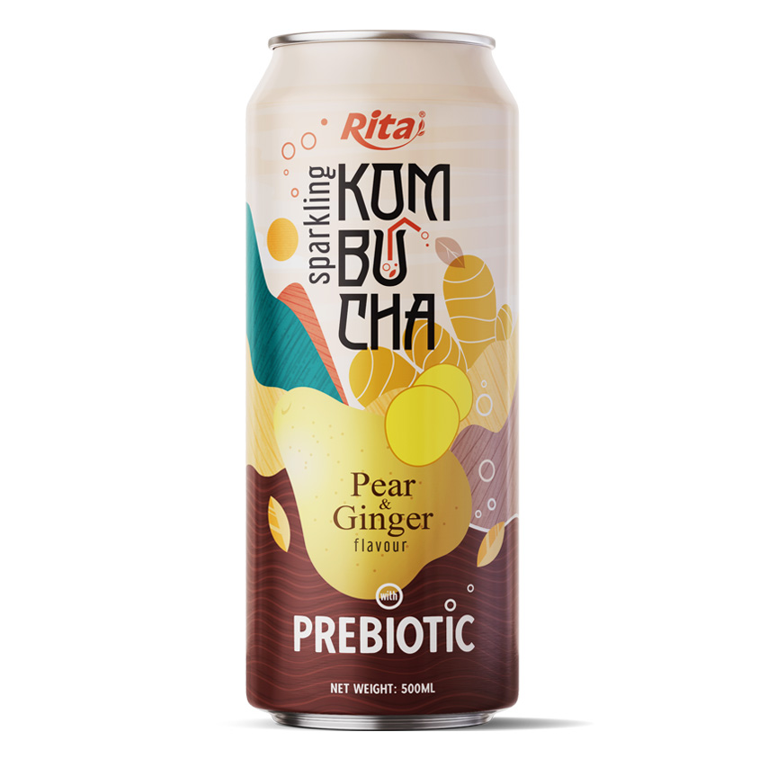 Sparkling Drinks: 500ml Can Sparkling Kombucha Pear and Ginger Flavor ...